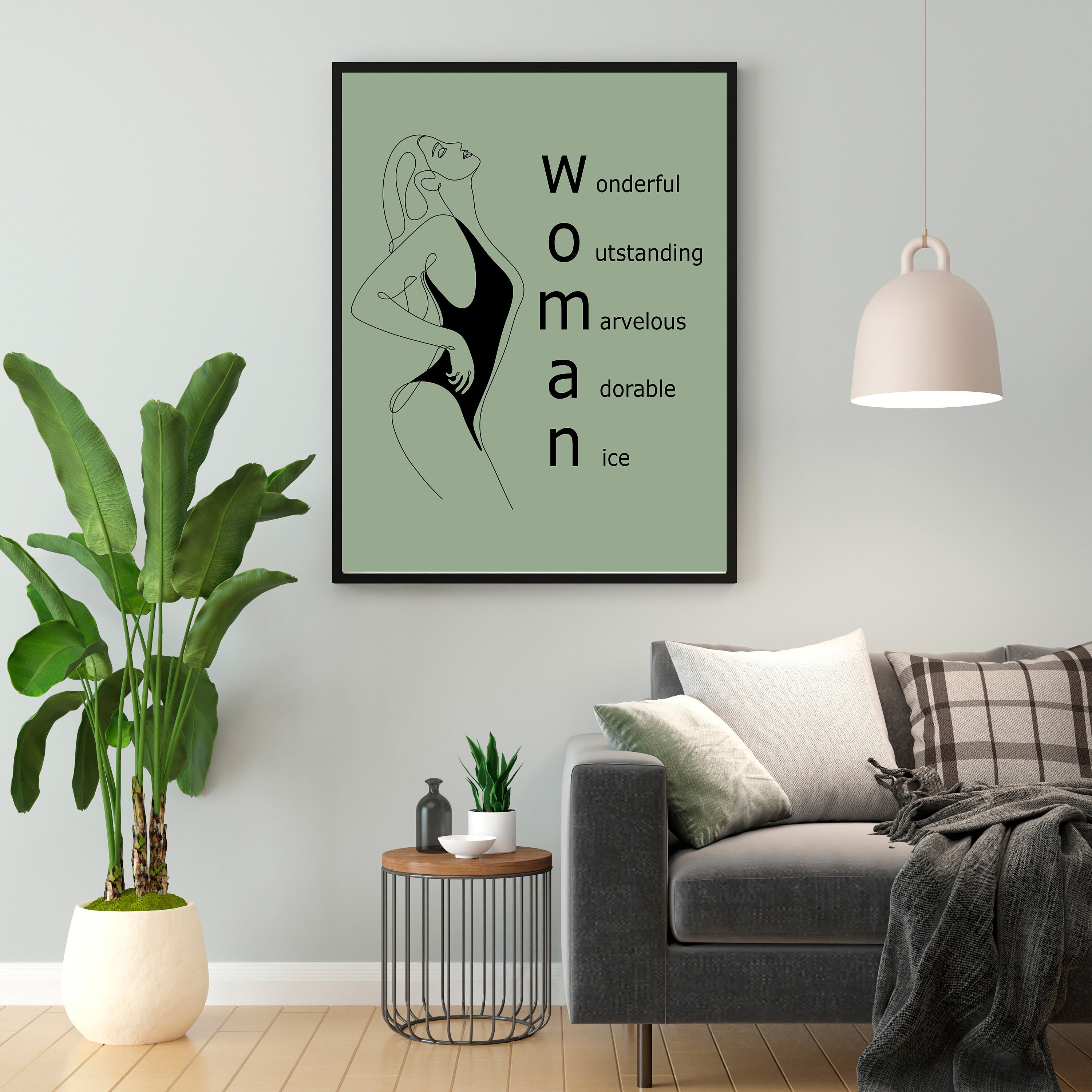 Sage Green Quotes Printable Woman Definition Success - Etsy