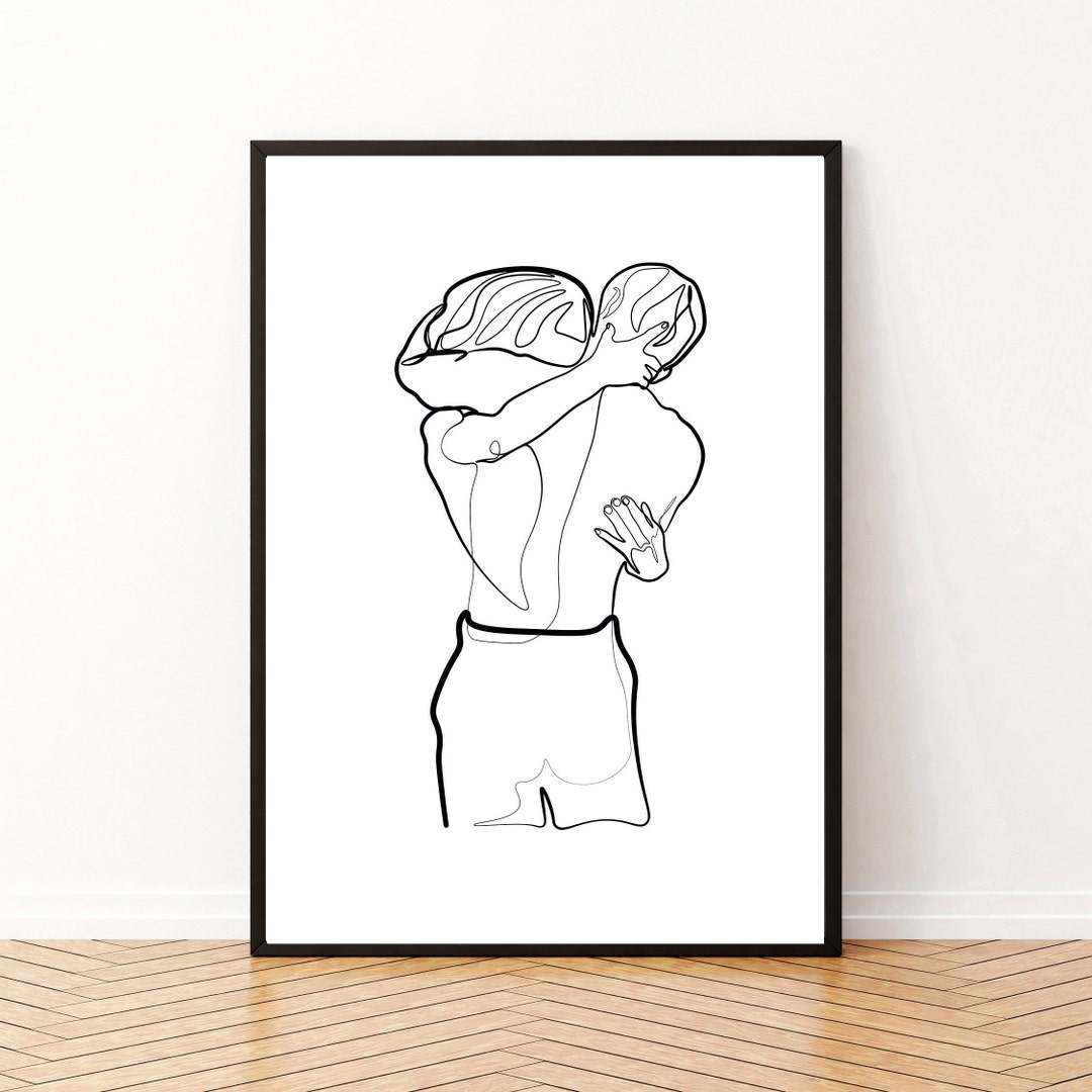 Couple Line Art One Line Drawing Aesthetic Posters Bedroom - Etsy