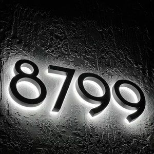 Custom Backlit House Number Sign Modern Metal Hotel Room - Etsy