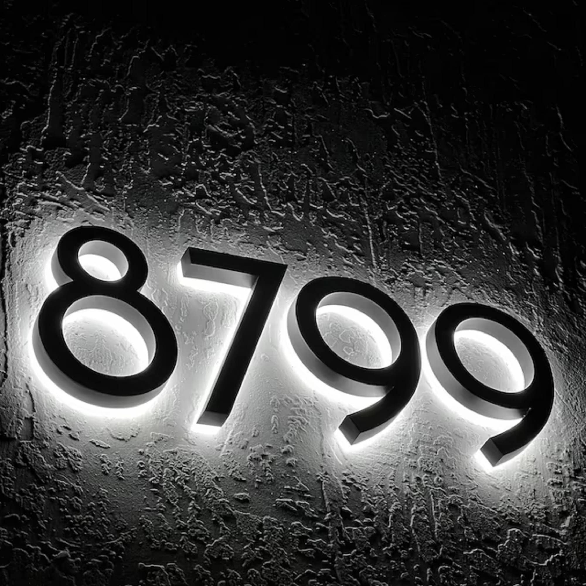 Custom Backlit House Number Sign Modern Metal Hotel Room - Etsy