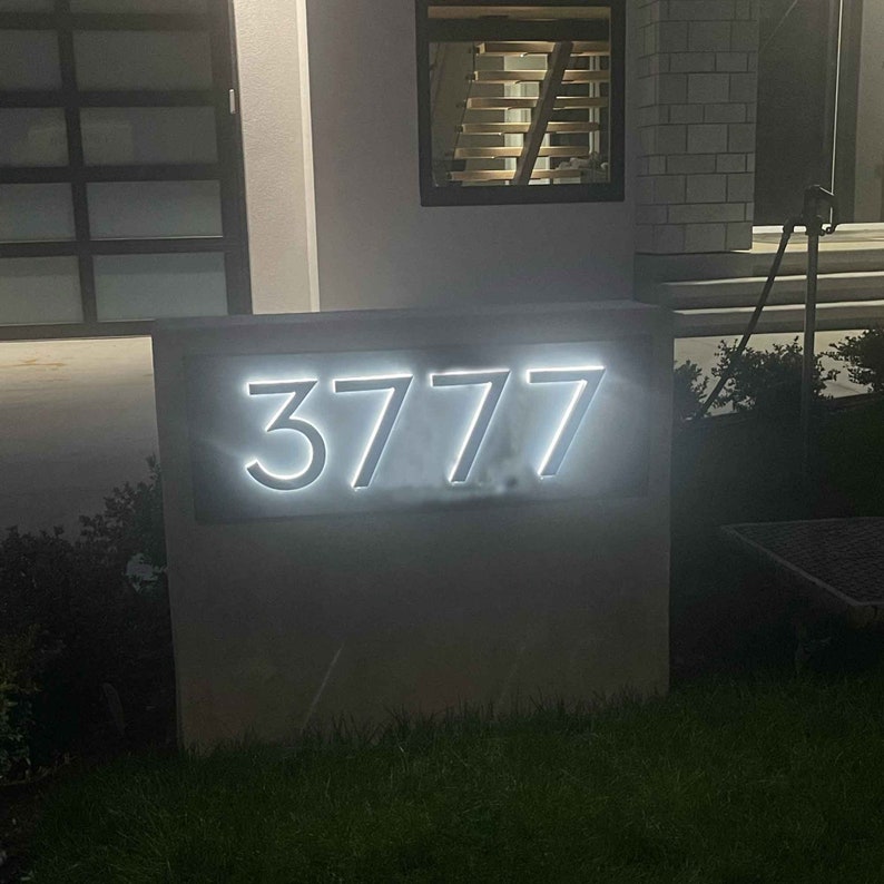 Illuminated Address Numbers LED Backlit House Numbers Premium Outdoor ...