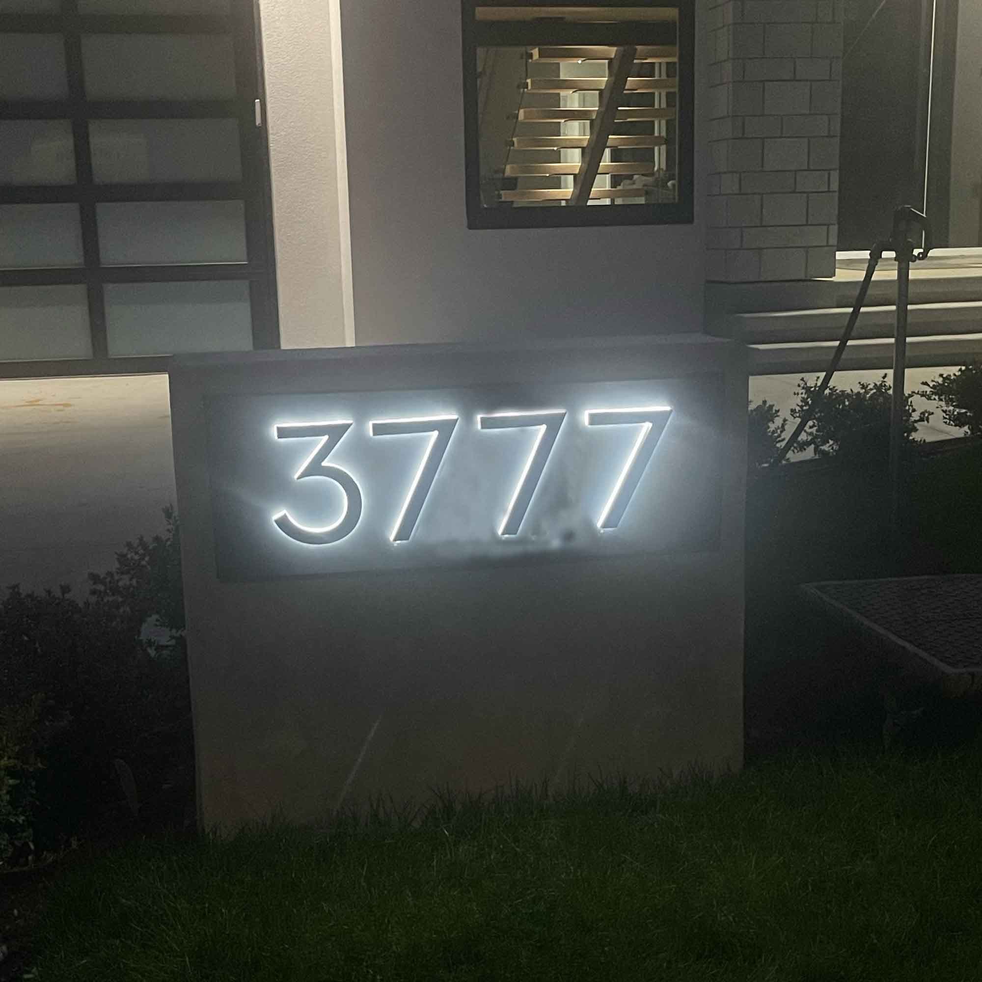 Illuminated Address Numbers LED Backlit House Numbers Premium Outdoor ...