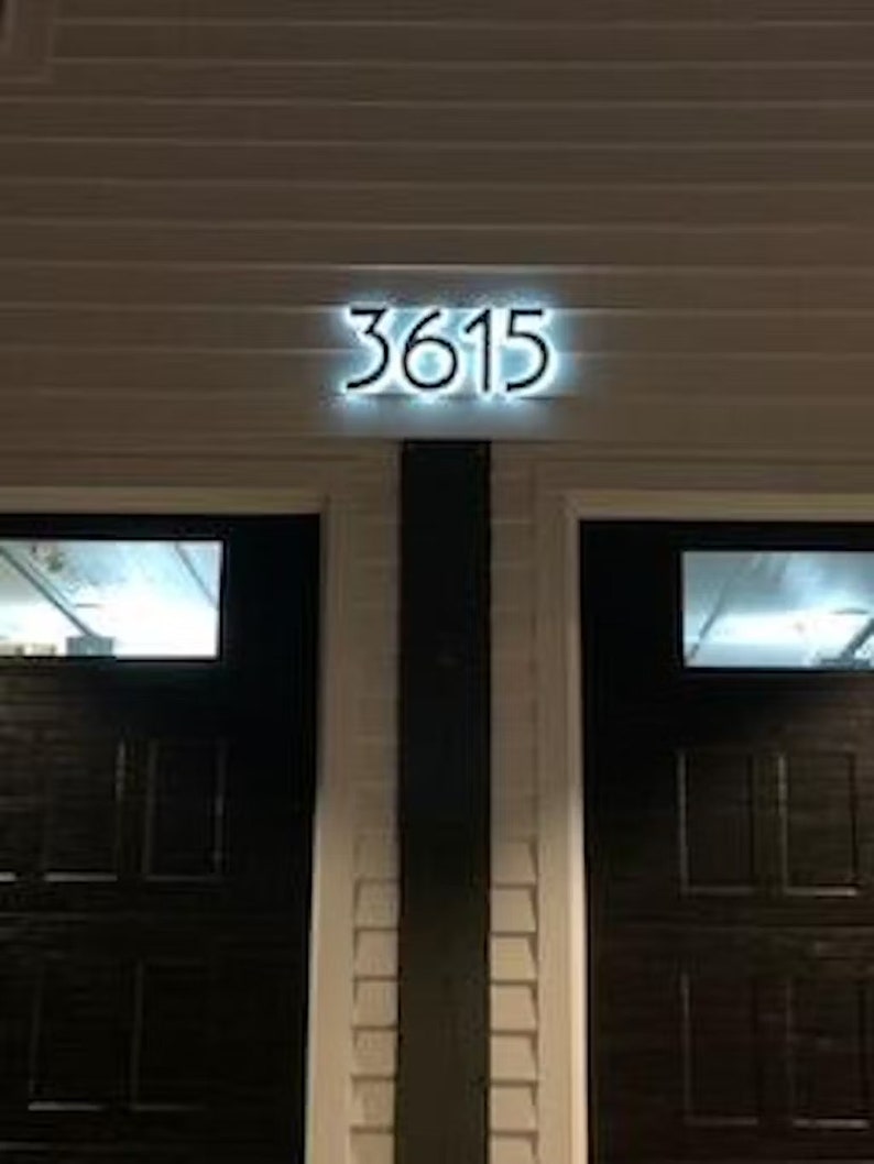 Custom Backlit House Number Sign Modern Metal Hotel Room - Etsy