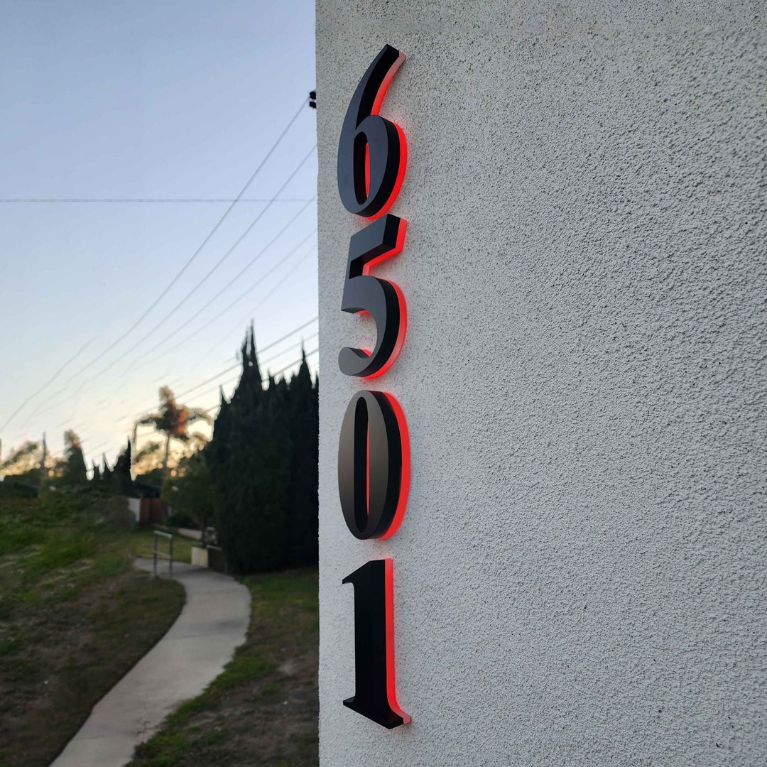 Led House Numbers Floating Numbers Bright Home Numbers Door Numbers - Etsy