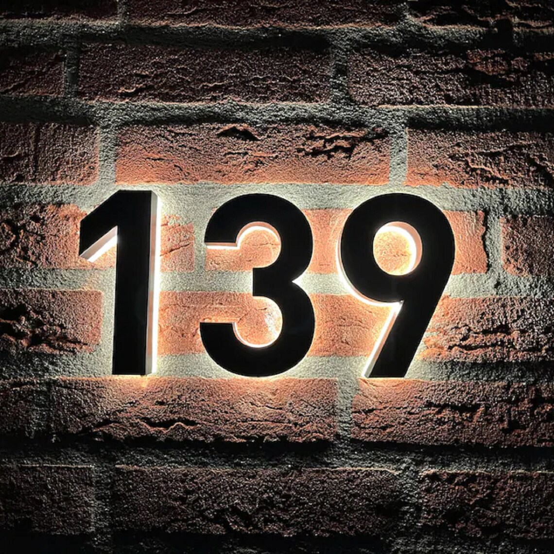 Custom Backlit House Number Sign Modern Metal Hotel Room - Etsy