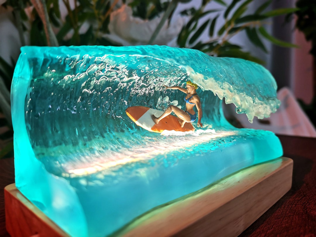 Epoxy Resin Surfer Night Lights, Personalized Gifts, Home Decor, Table ...