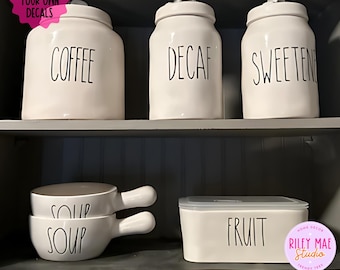 Rae Dunn Decals, Rae Dunn Font, Pantry Labels, Custom Rae Dunn, Rae ...
