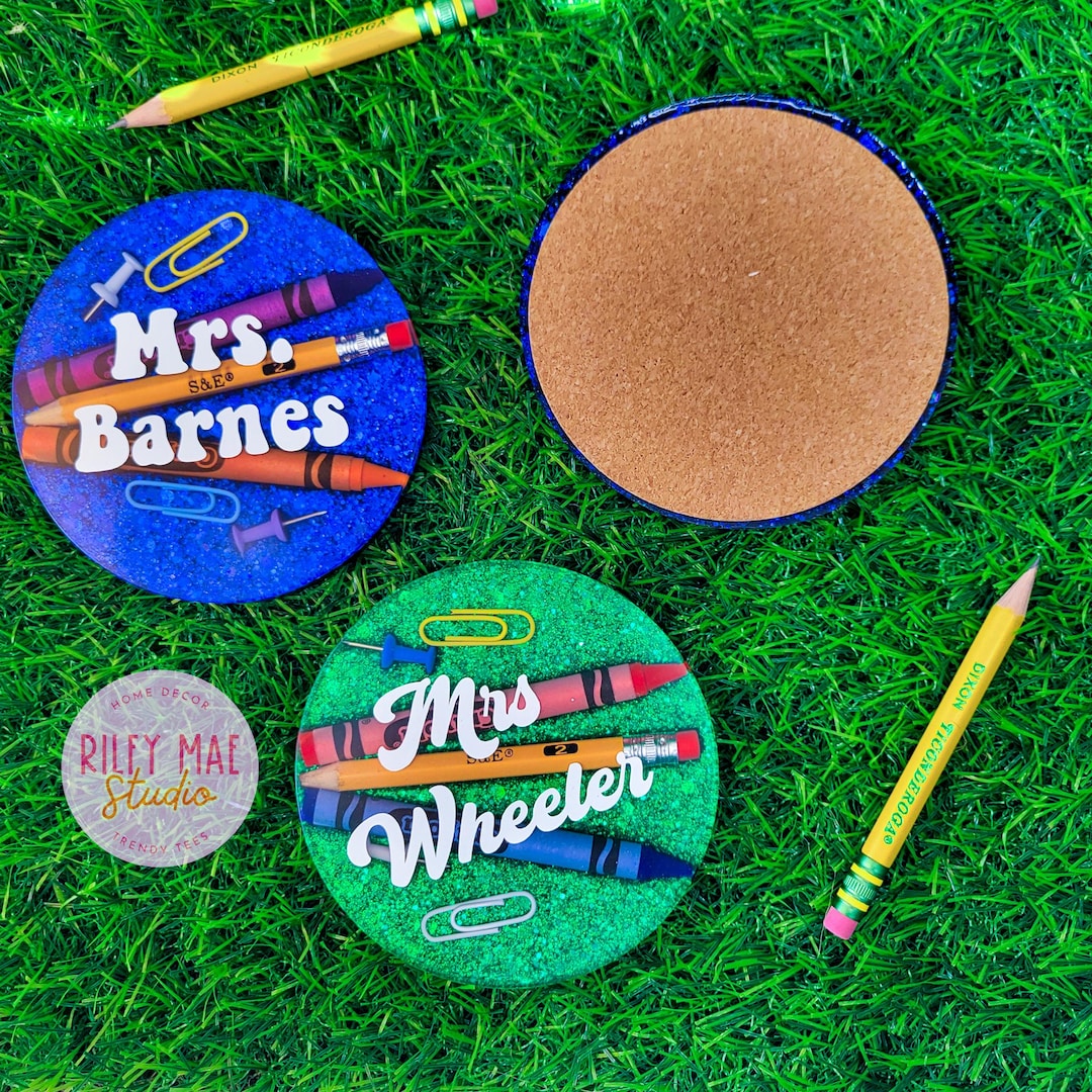 Personalized Teacher Appreciation Resin Coaster Custom Teachers Gift ...