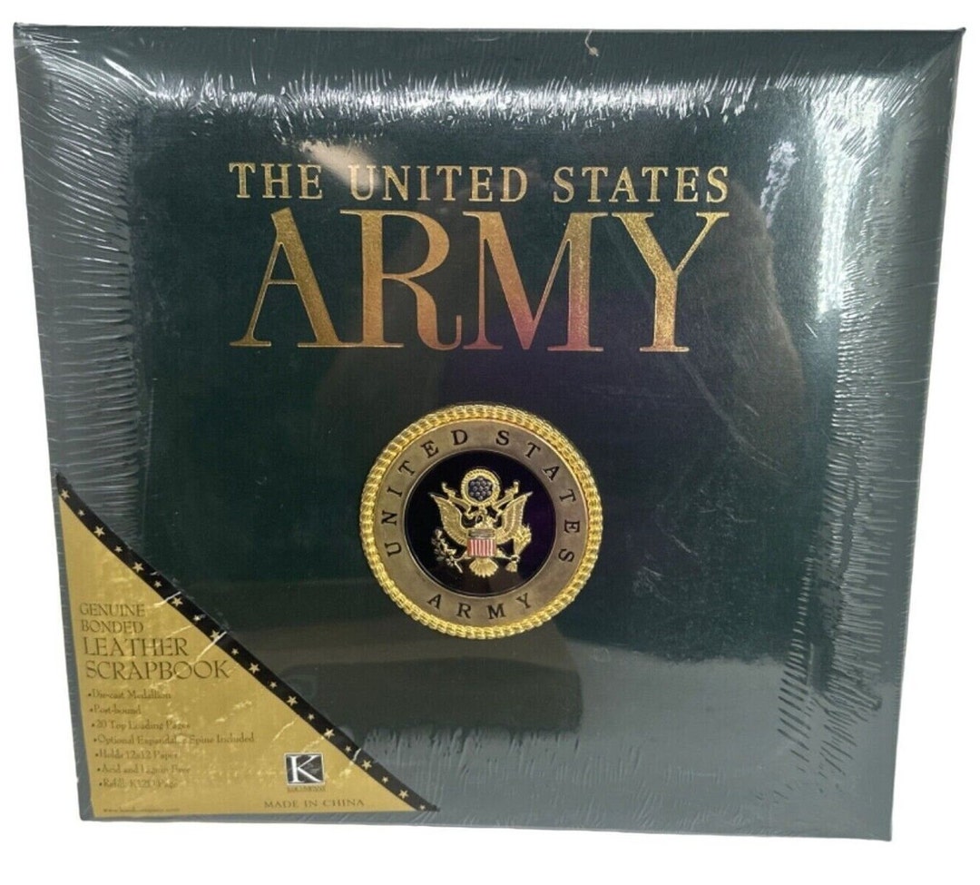 Army Scrapbook Photo Album UNITED STATES 12x12 Bonded Leather Die Cast ...