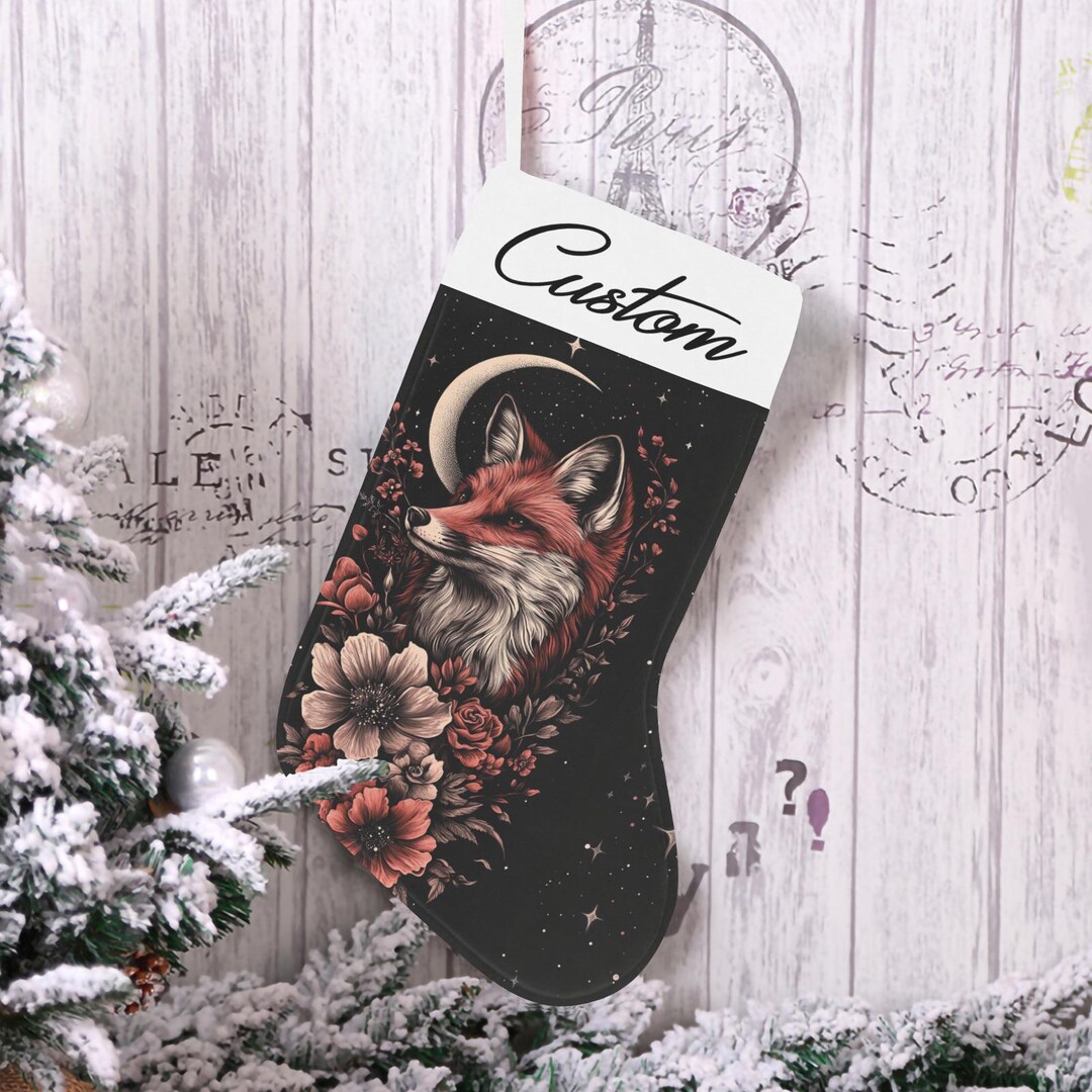 Personalized Fox Christmas Stocking, Animal Lover Gift, Custom Stocking ...