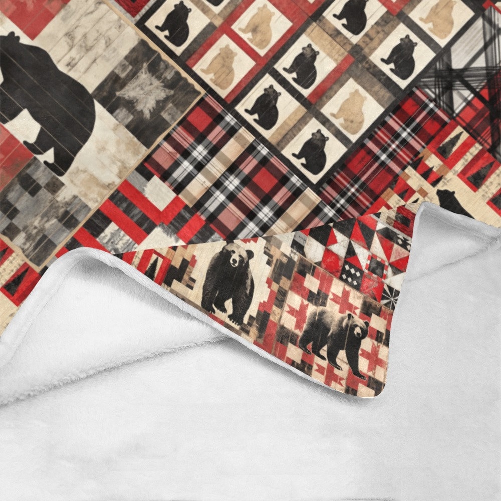 Rustic Lodge Black Bear Blanket Plush Buttery Soft Micro Fleece Comfy ...