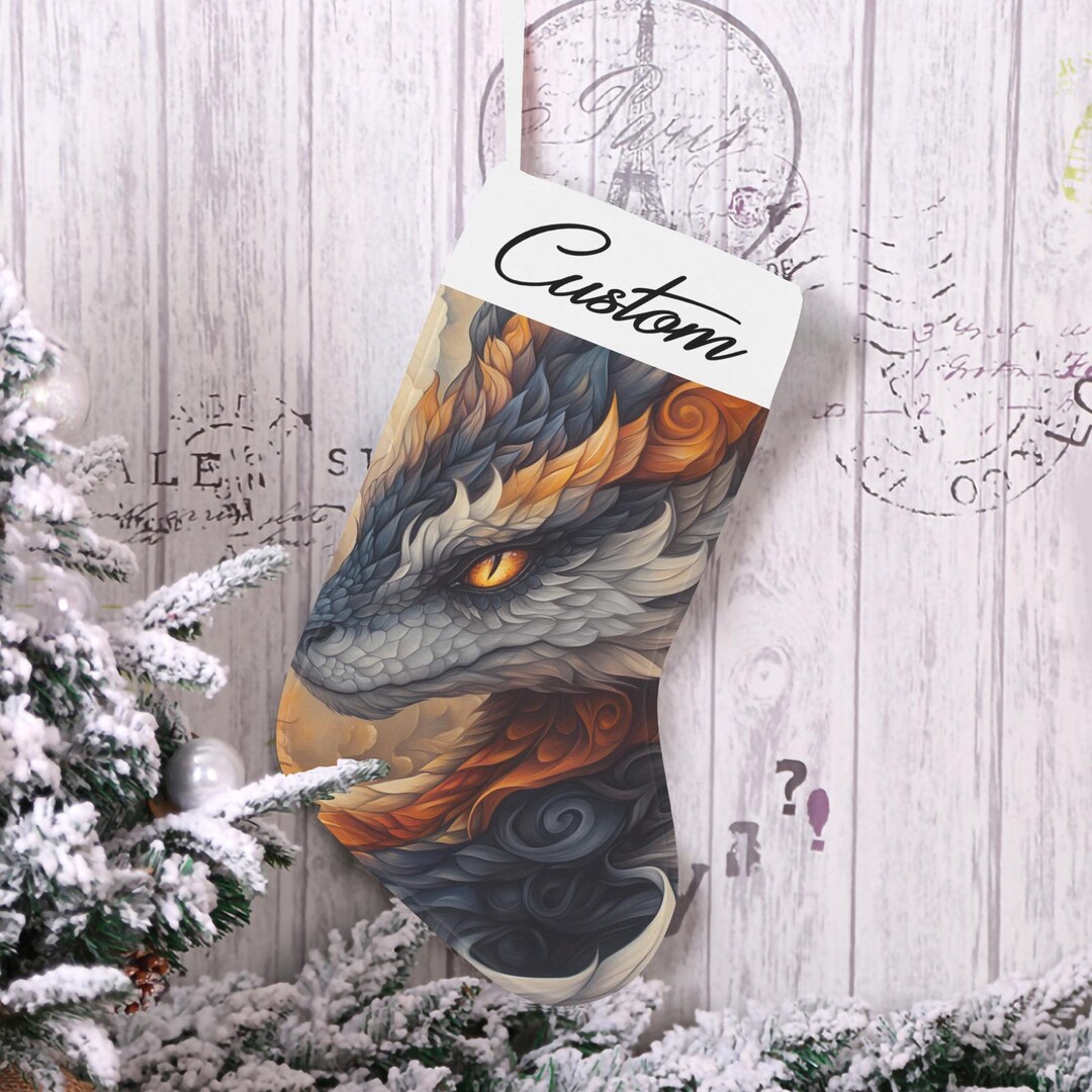Personalized Dragon Christmas Stocking, Fantasy Decor, Custom Stocking ...