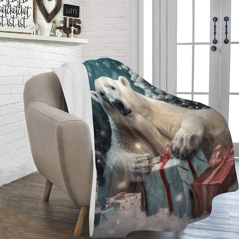 Magical Christmas Polar Bear Blanket Plush Buttery Soft Micro - Etsy UK