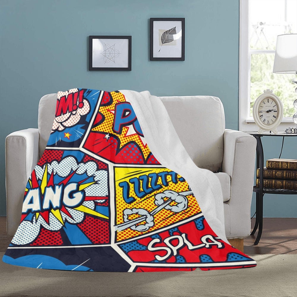Retro Pop Art Comic Throw Blanket Micro Fleece 60 X 80 - Etsy