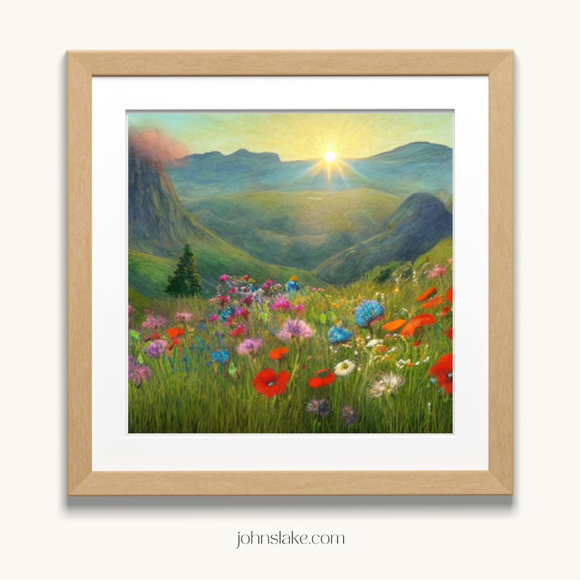 Sunrise Meadow Watercolor Paintings, Digital Prints, Meadow Wild ...