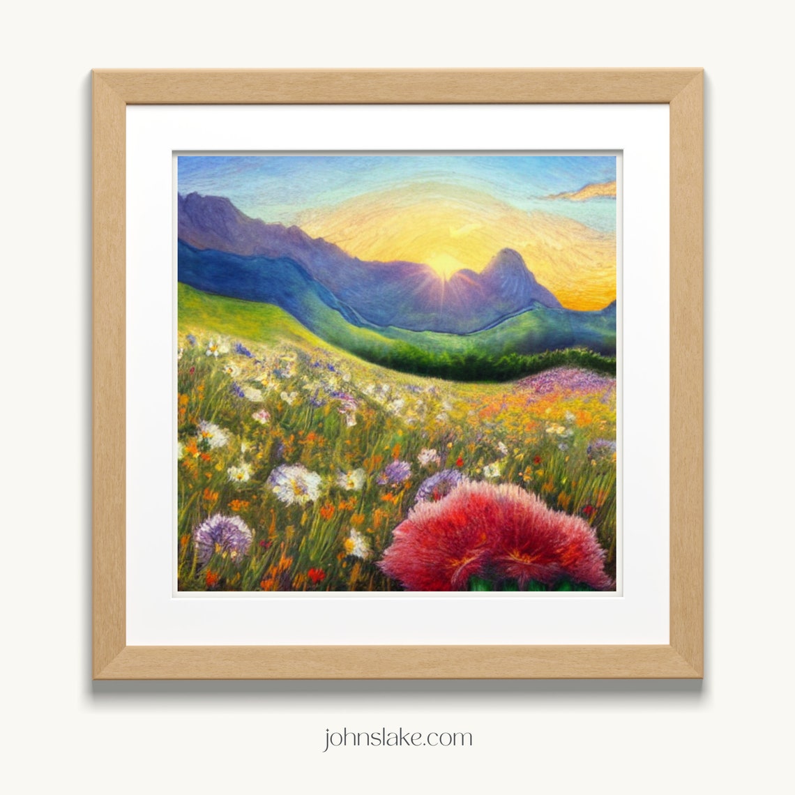 Sunrise Meadow Watercolor Paintings, Digital Prints, Meadow Wild ...