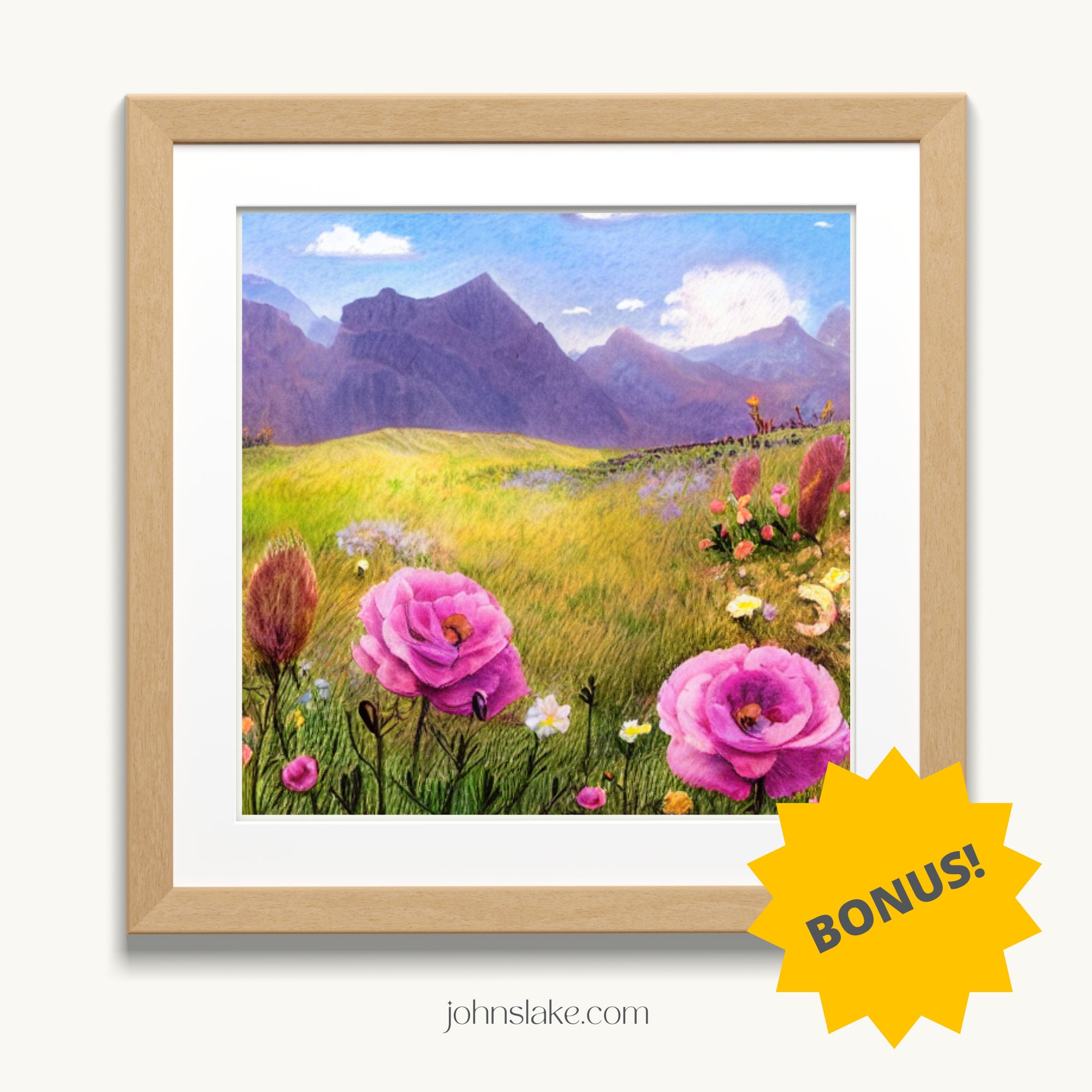 Sunrise Meadow Watercolor Paintings, Digital Prints, Meadow Wild ...