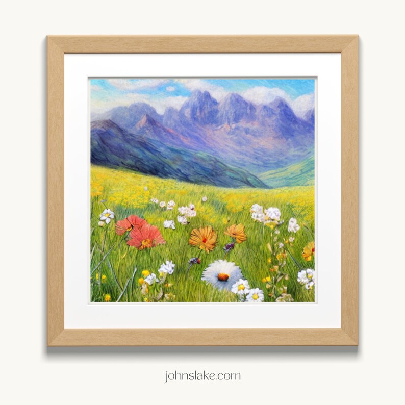 Sunrise Meadow Watercolor Paintings, Digital Prints, Meadow Wild ...