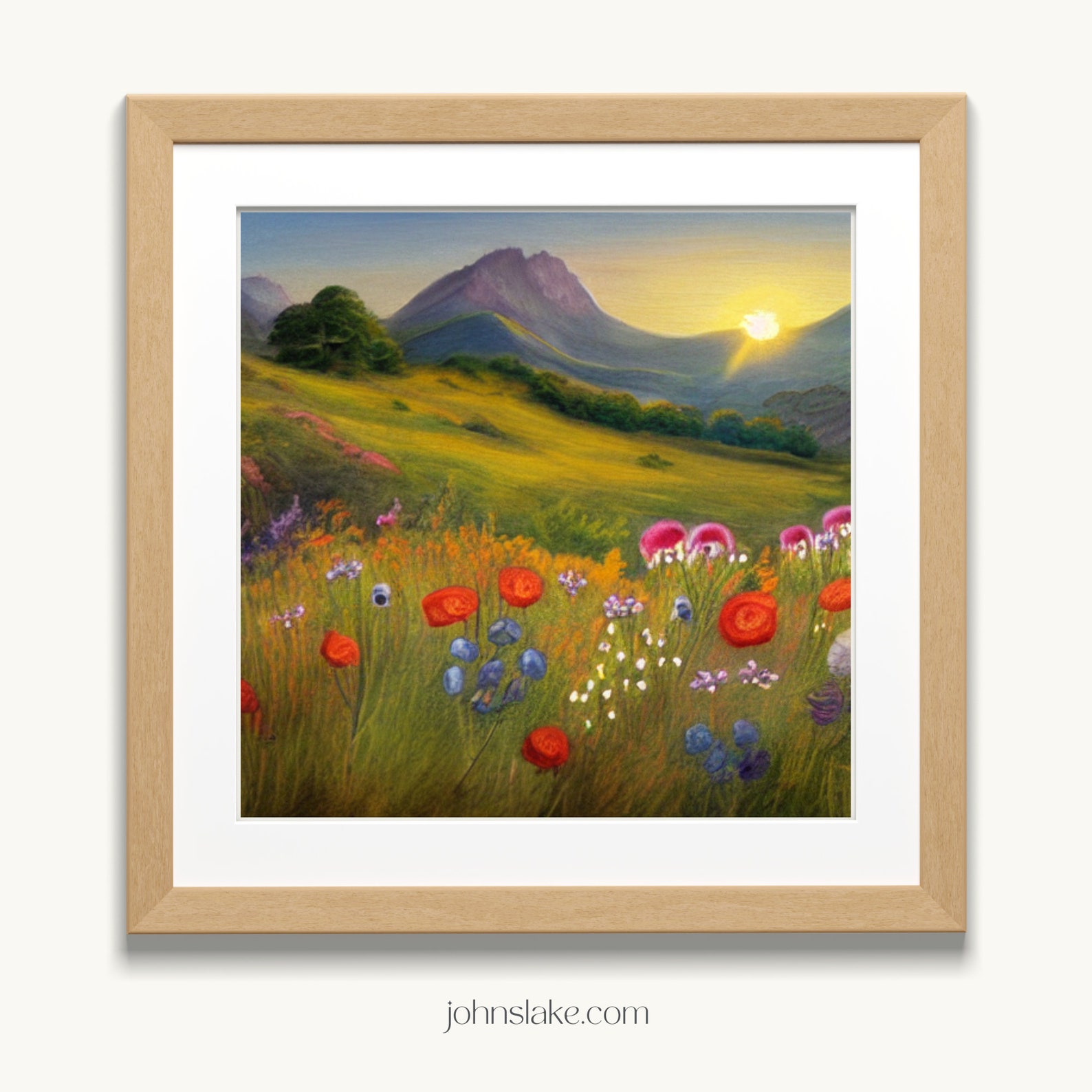Sunrise Meadow Watercolor Paintings, Digital Prints, Meadow Wild ...