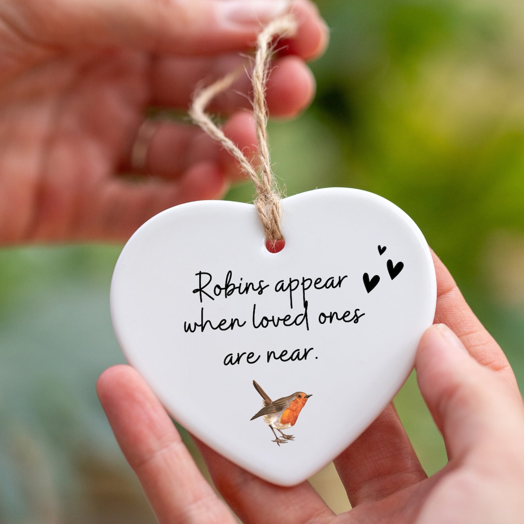 Heart Ceramic Keepsake | Sympathy Gift for Bereavement | Robins Appear ...