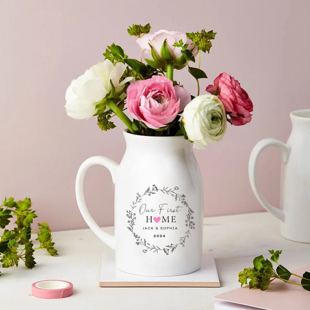 Personalised Flower Vase for a New Home Occasion Housewarming Gift Idea ...