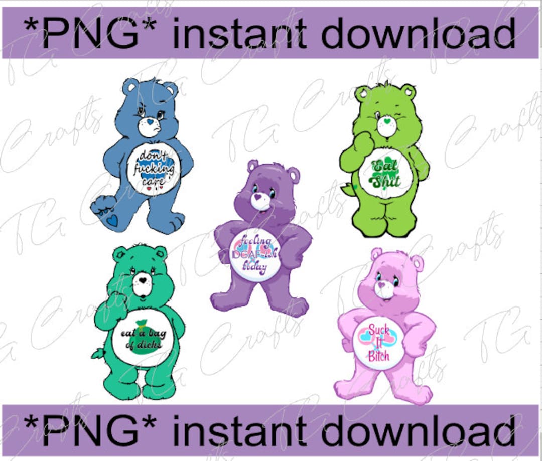 Png Digital File Instant Download Swear Bear Bundle 5 Png's - Etsy Canada