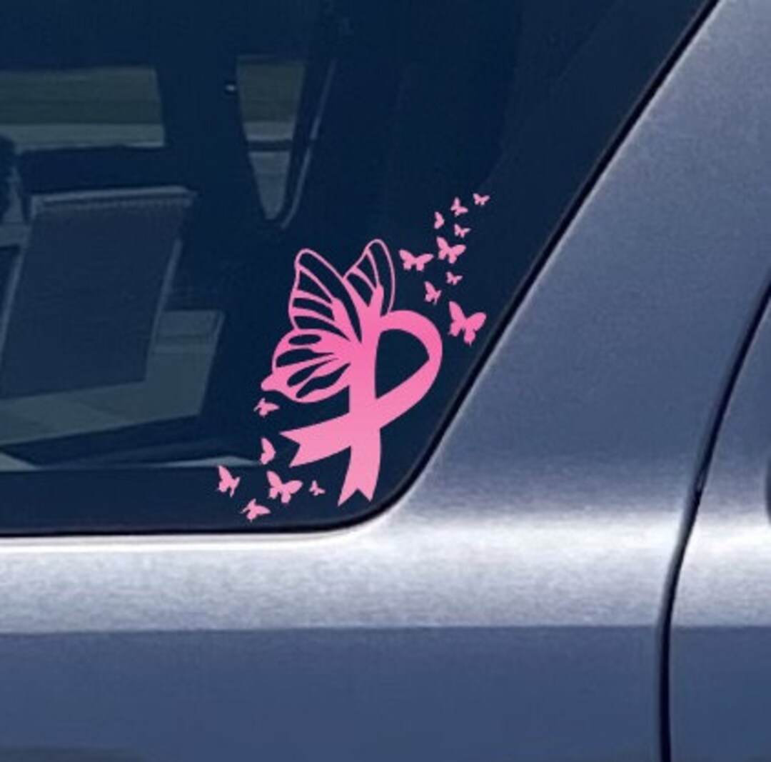 Awareness Ribbon With Butterflies Vinyl Decal - Etsy