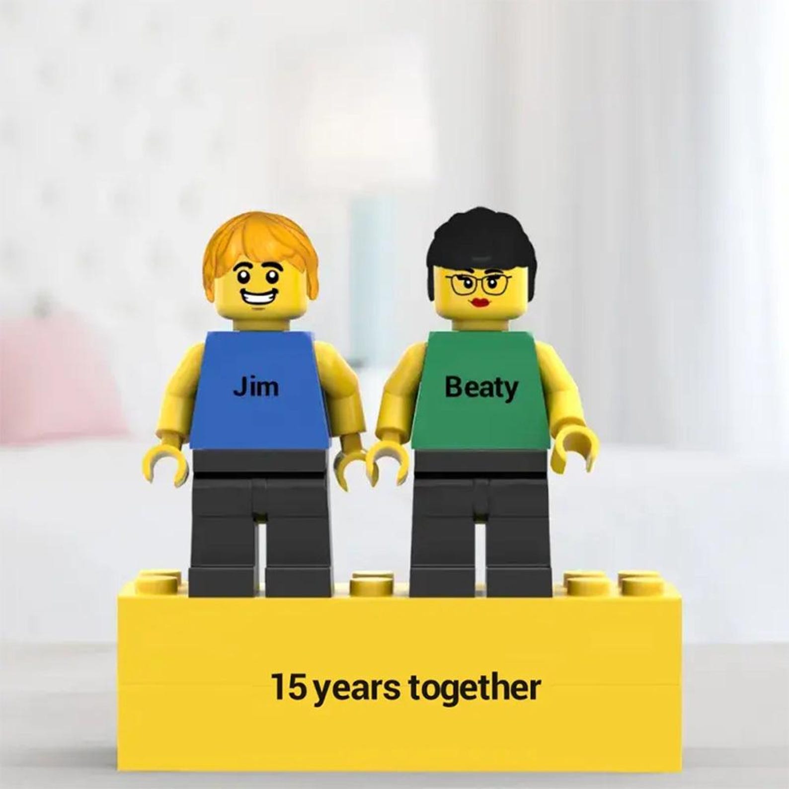 Custom Couple Minifig Personalized Minifig With Engraved Base and ...