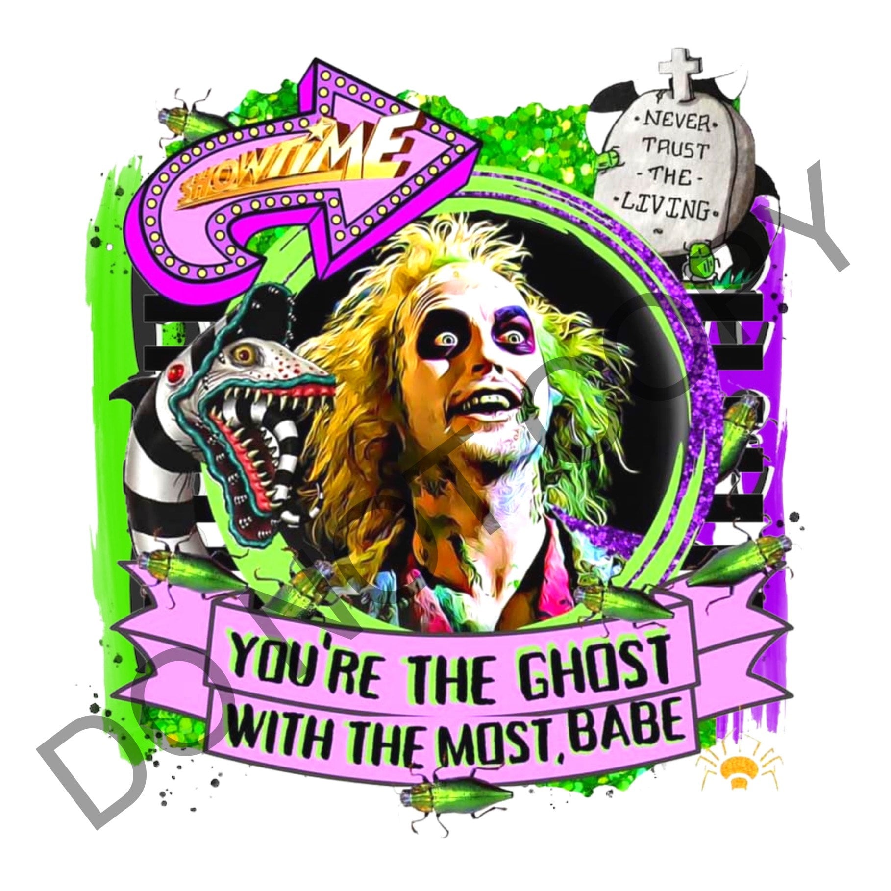 READY TO PRESS Sublimation Print - Ghost With the Most Beetlejuice - Etsy