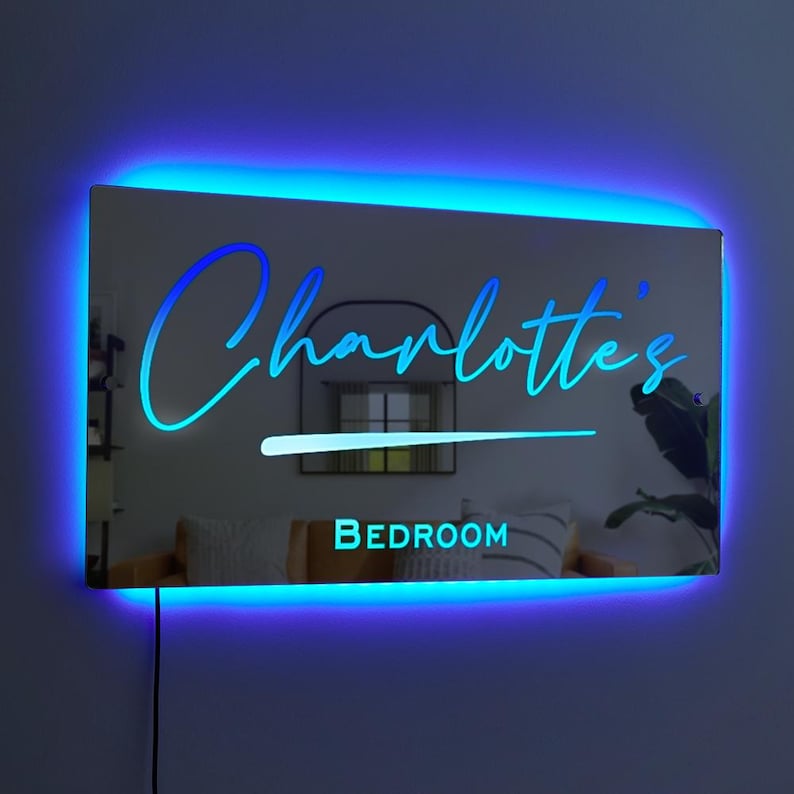 Personalised Name Mirror - Light up Mirror - Etsy