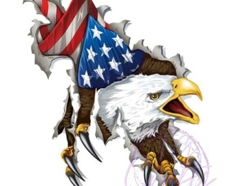 American Flag Eagle Rip - Etsy