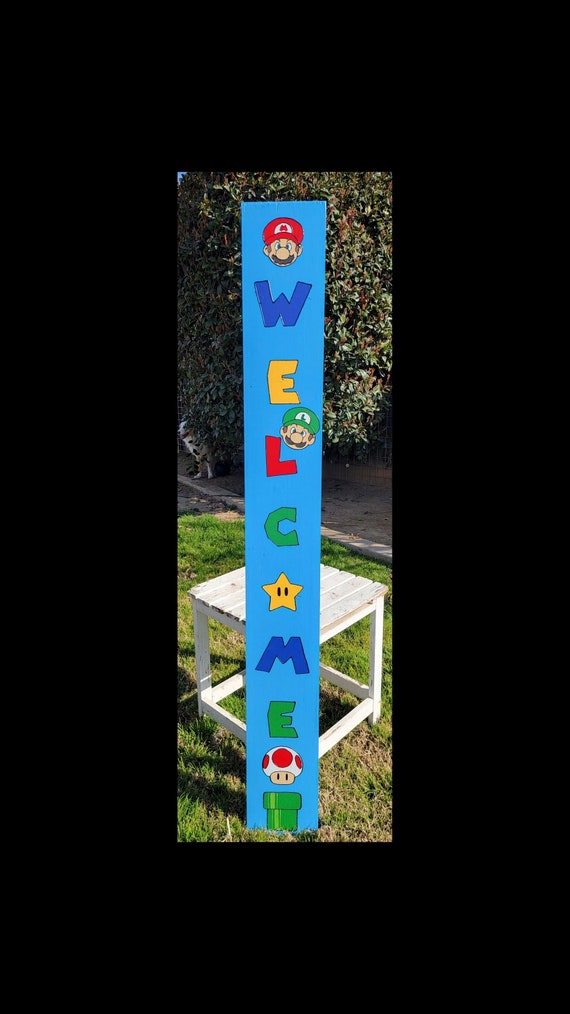 Super Mario Bros Welcome Porch Sign - Etsy