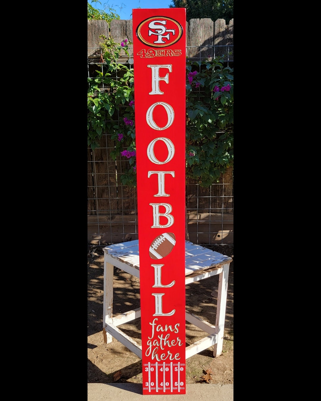 San Francisco 49ers Football Fans Gather Here Porch Sign / Leaner Sign ...