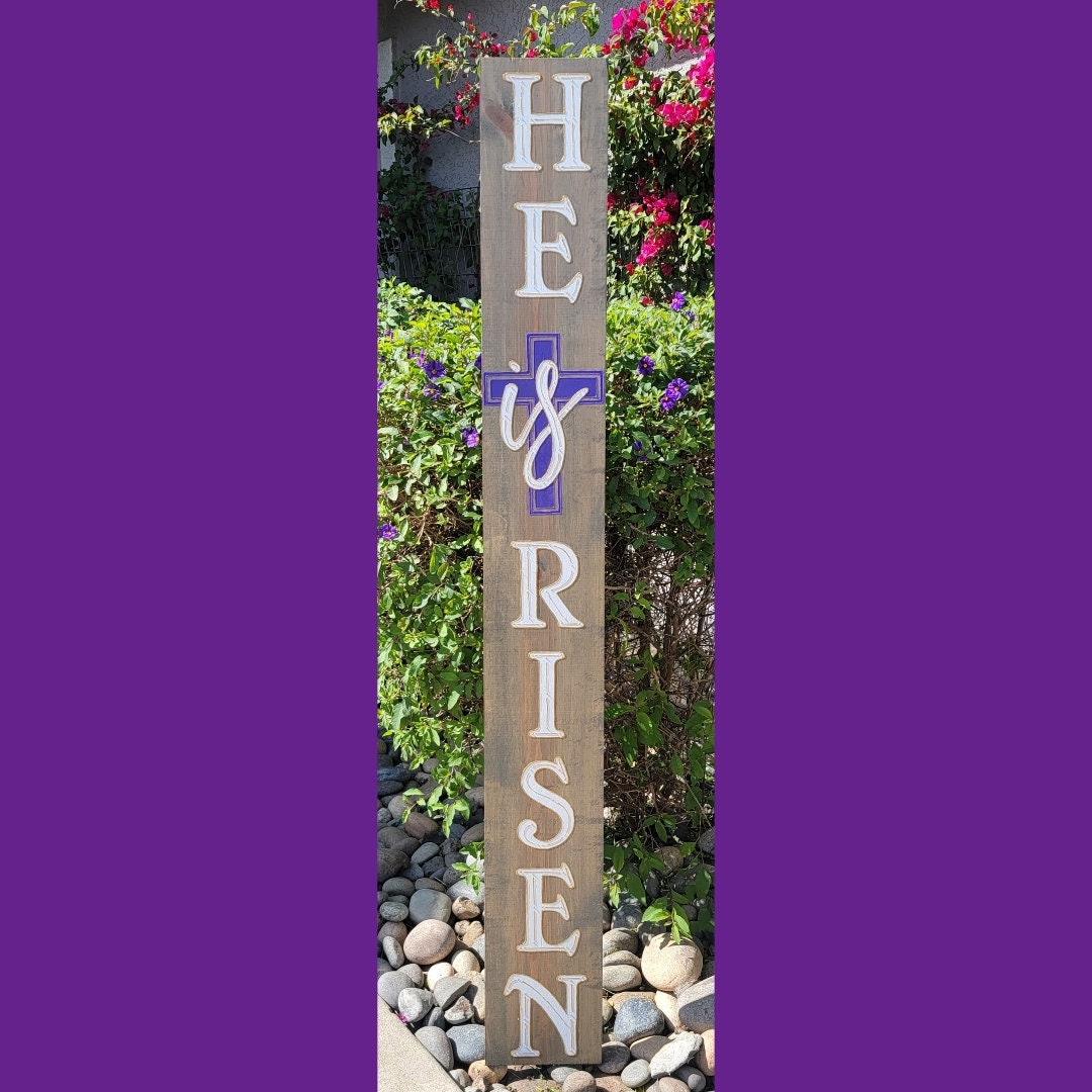 He is Risen Easter Porch Sign/leaner - Etsy