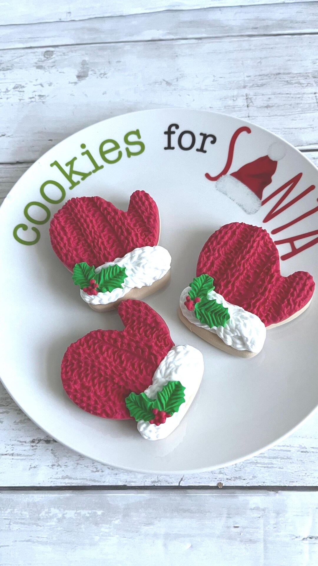Faux Christmas Mitten Cookies: Tiered Tray Decor (set of 3) - Etsy