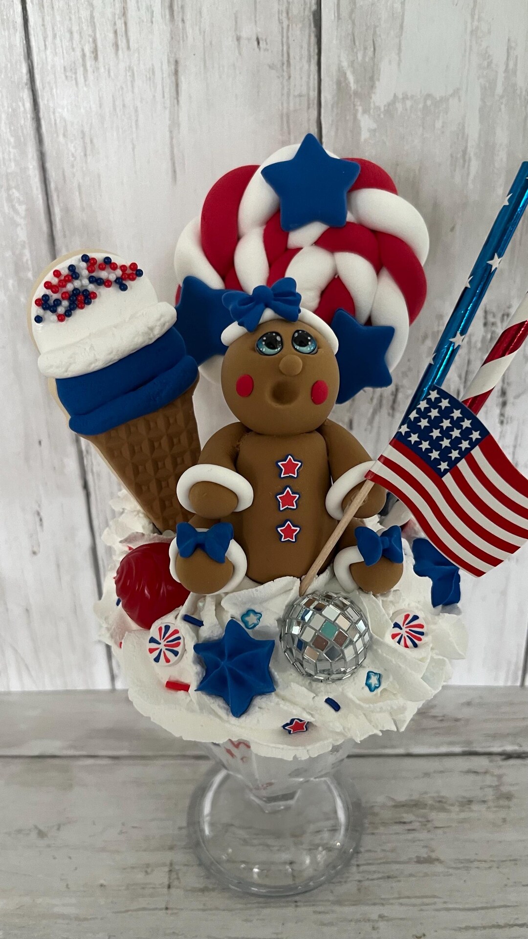 Faux Patriotic Gingerbread Sundae: 4th of July Tiered Tray Decor - Etsy
