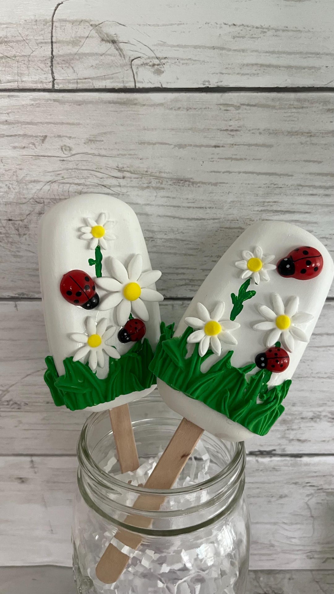 Faux Ladybug Popsicle , Fake Ladybug Popsicle , Faux Ice Cream, Fake ...