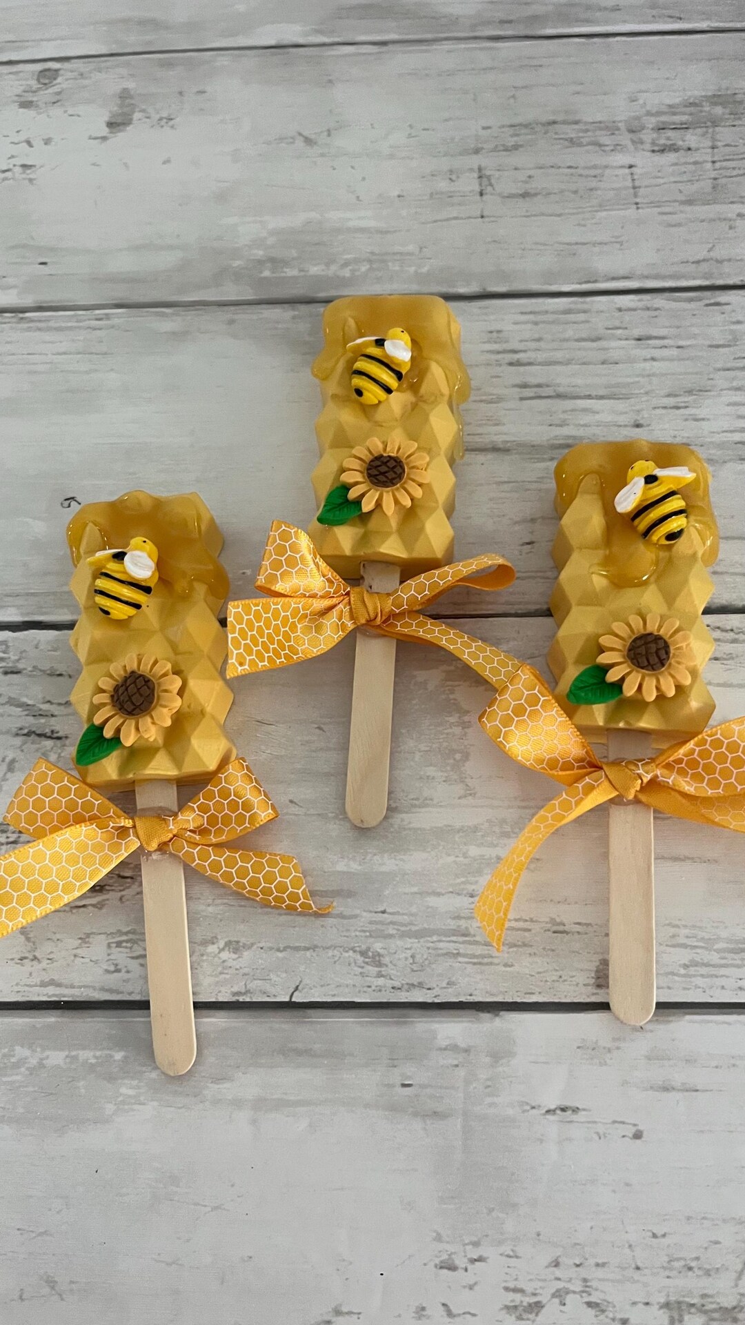 Faux Beehive Lollipop: Sunflower Tiered Tray Decor - Etsy