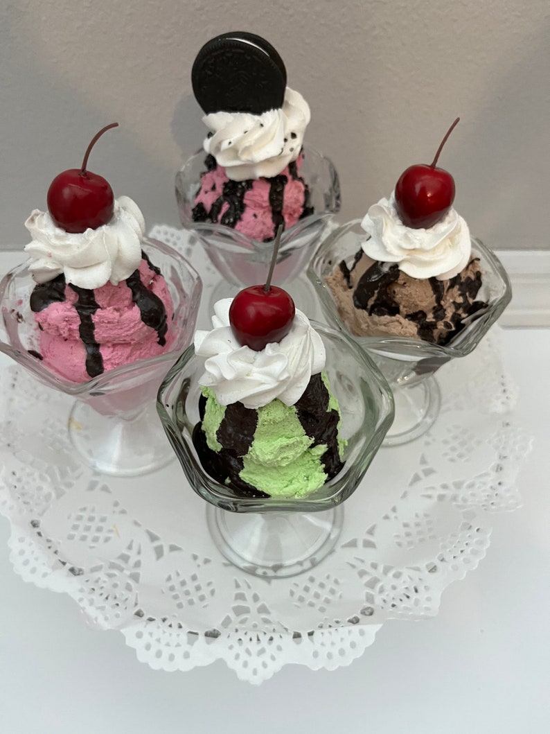 Fake Ice Cream Sundae Ice Cream Bar Ice Cream Tiered Tray Etsy