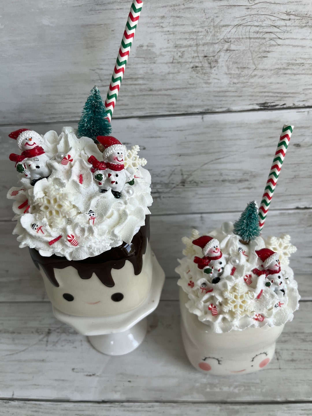 Snowman Mug Topper, Fake Snowman Mug Topper, Mug Topper, Mini Mug ...