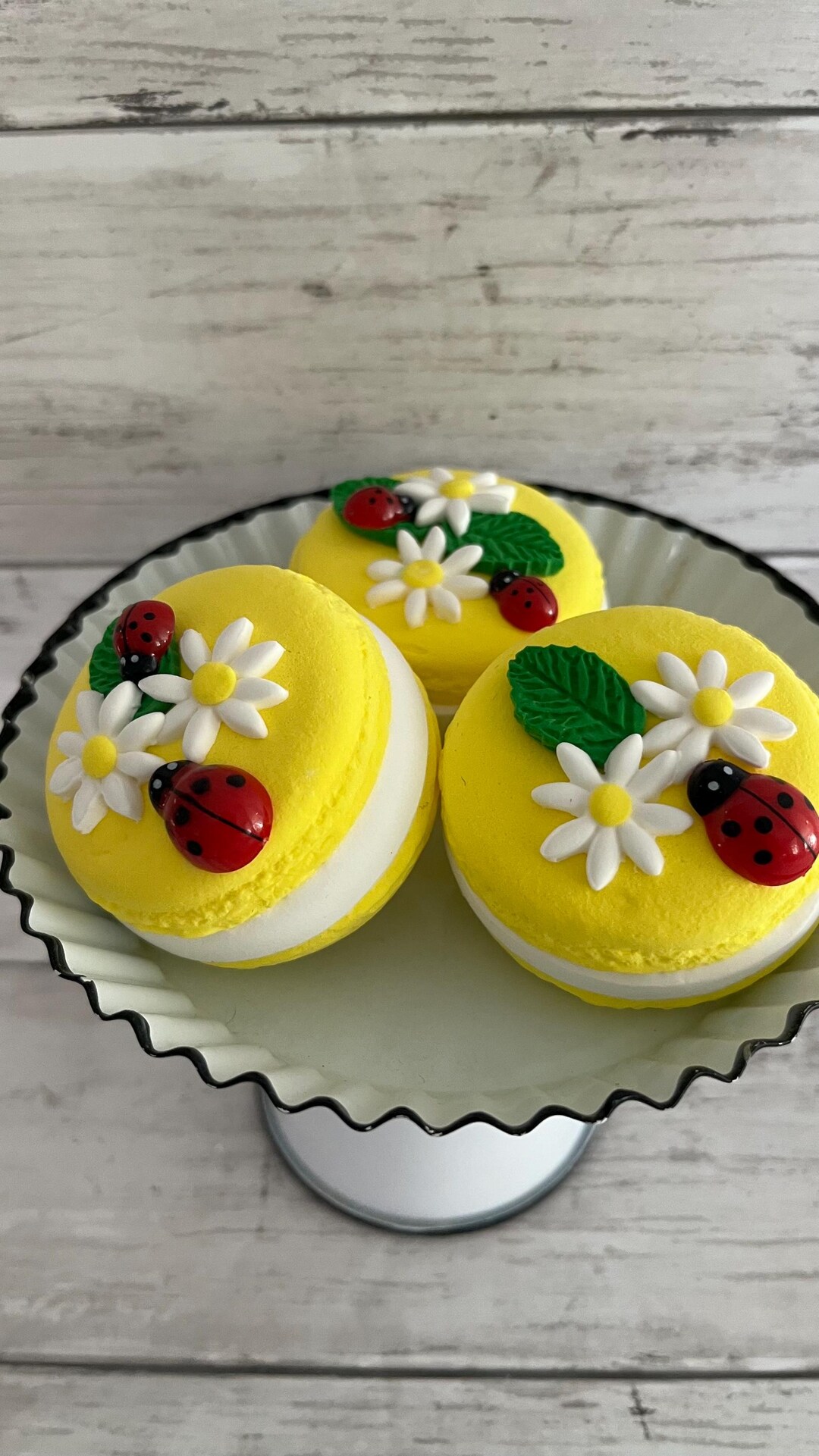 Faux Set of 3 Ladybug Macarons, Summer Tiered Tray Decor - Etsy