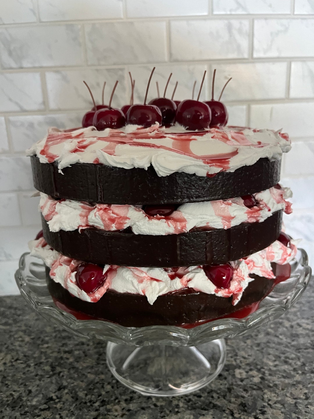 Faux Black Forest Cake, Fake Black Forest Cake, Faux Three Layer Black ...