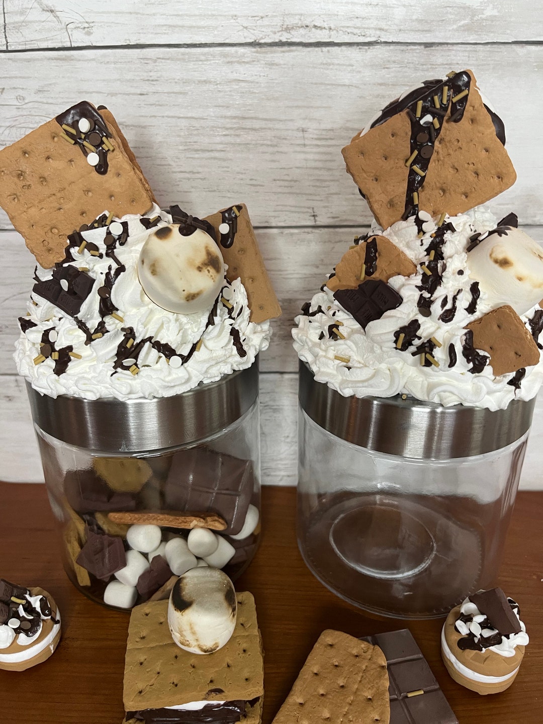Faux Smore Candy Jar, Fake Smore Jar, Candy Jar, Smore Candy Jar, Faux ...