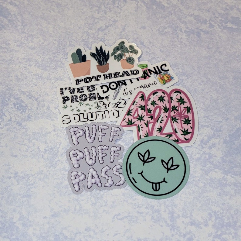 420 Weed Marijuana Sticker Pack Waterproof - Etsy