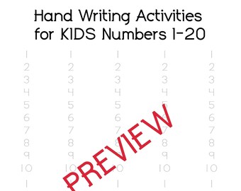 Practice Writing Numbers 1 20 - Etsy