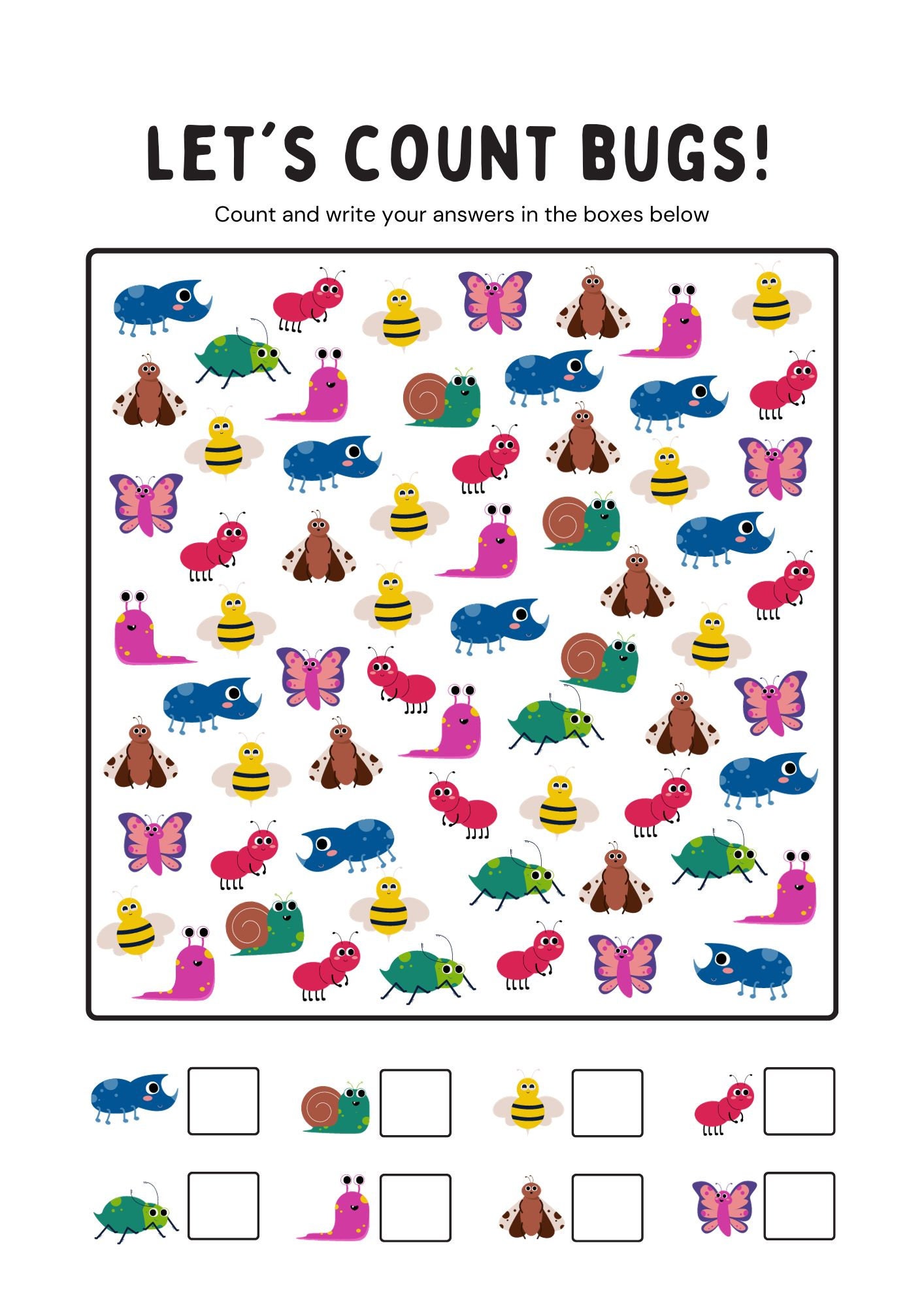 Count and Color Worksheet Count & Color Worksheet Set 10 Pages - Etsy