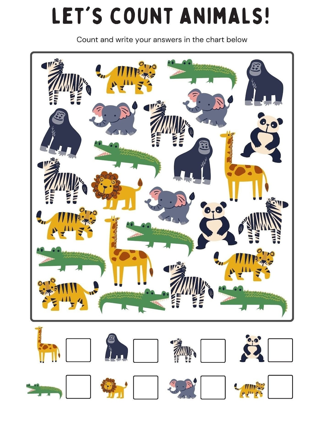 Count and Color Worksheet Count & Color Worksheet Set 10 Pages - Etsy