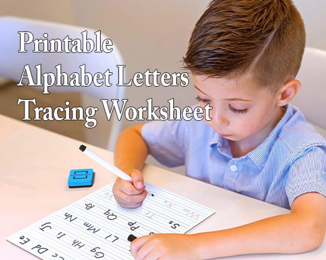 Printable Alphabet Letters Tracing Page, Preschool Worksheets, Dotted ...