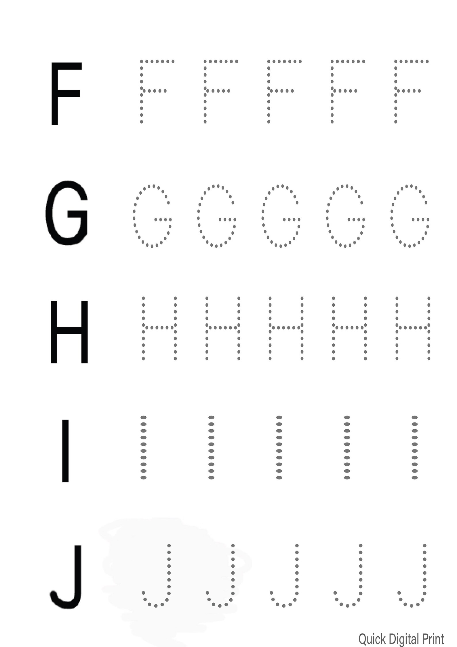 Printable Alphabet Letters Tracing Page, Preschool Worksheets, Dotted ...
