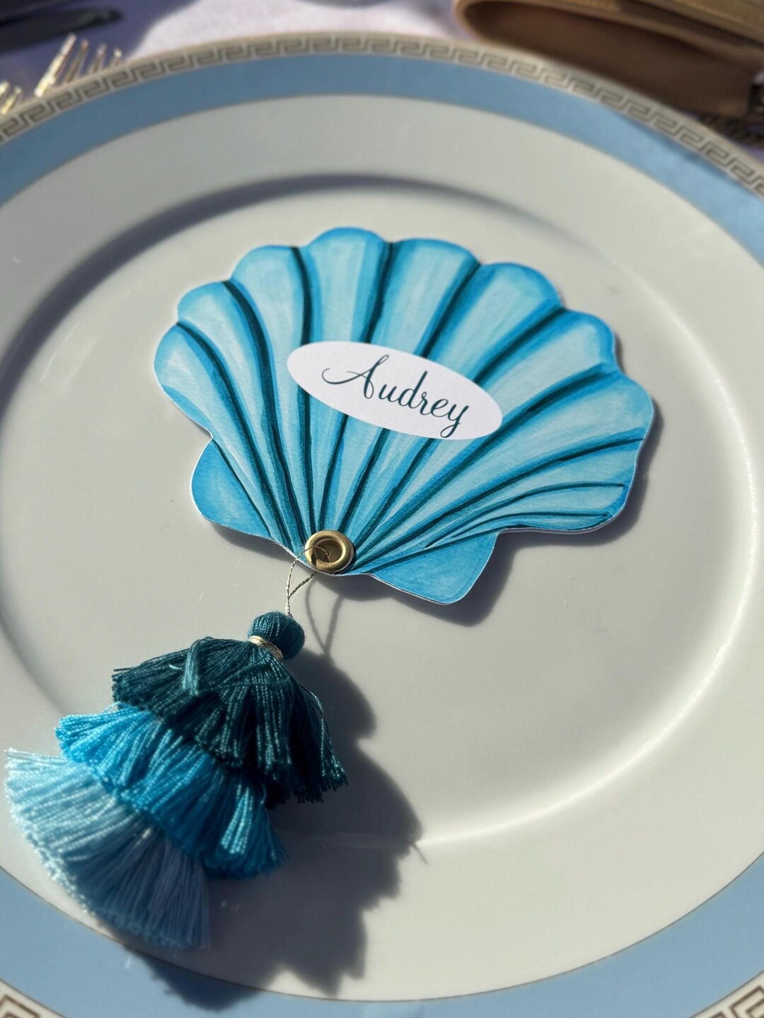 Digital Download | Cricut Template 3 PNG Files Blue Watercolor Shell ...